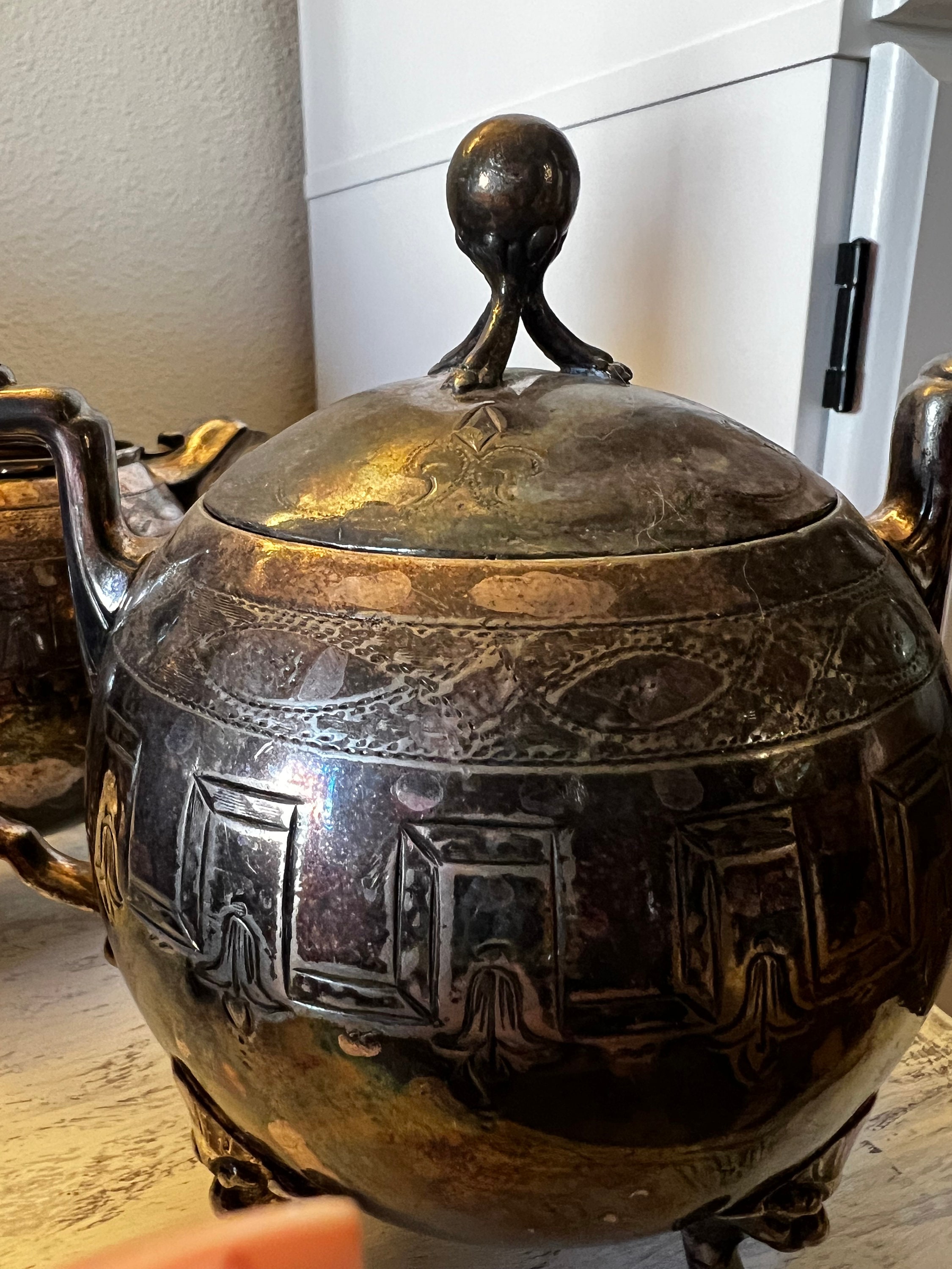 Antique Coffee Tea Set Silver Plated Vintage Tea Set 1800s Tea Set ...