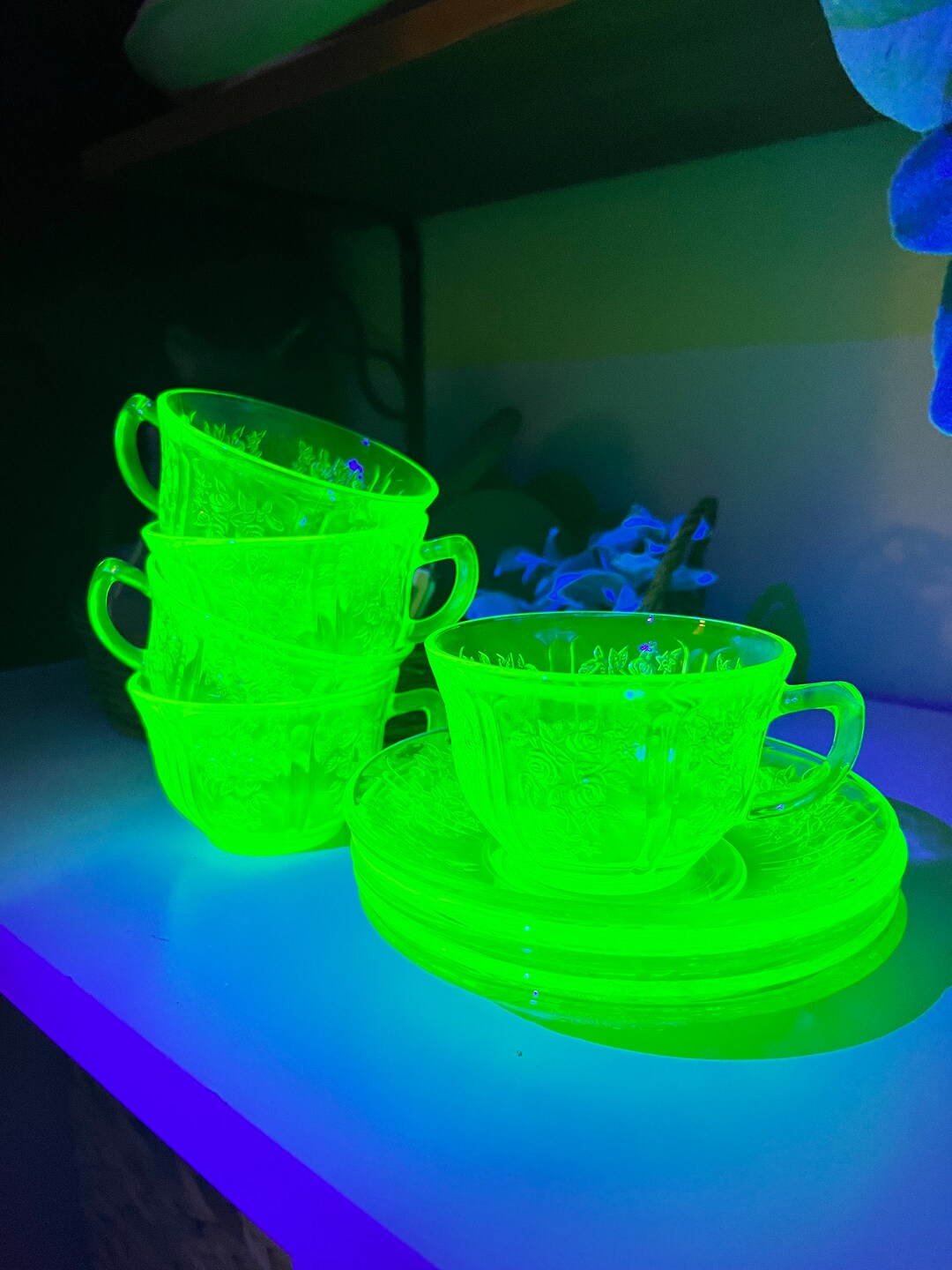 Green Uranium Glassware Vaseline Depression Glass Green Depression Ware ...