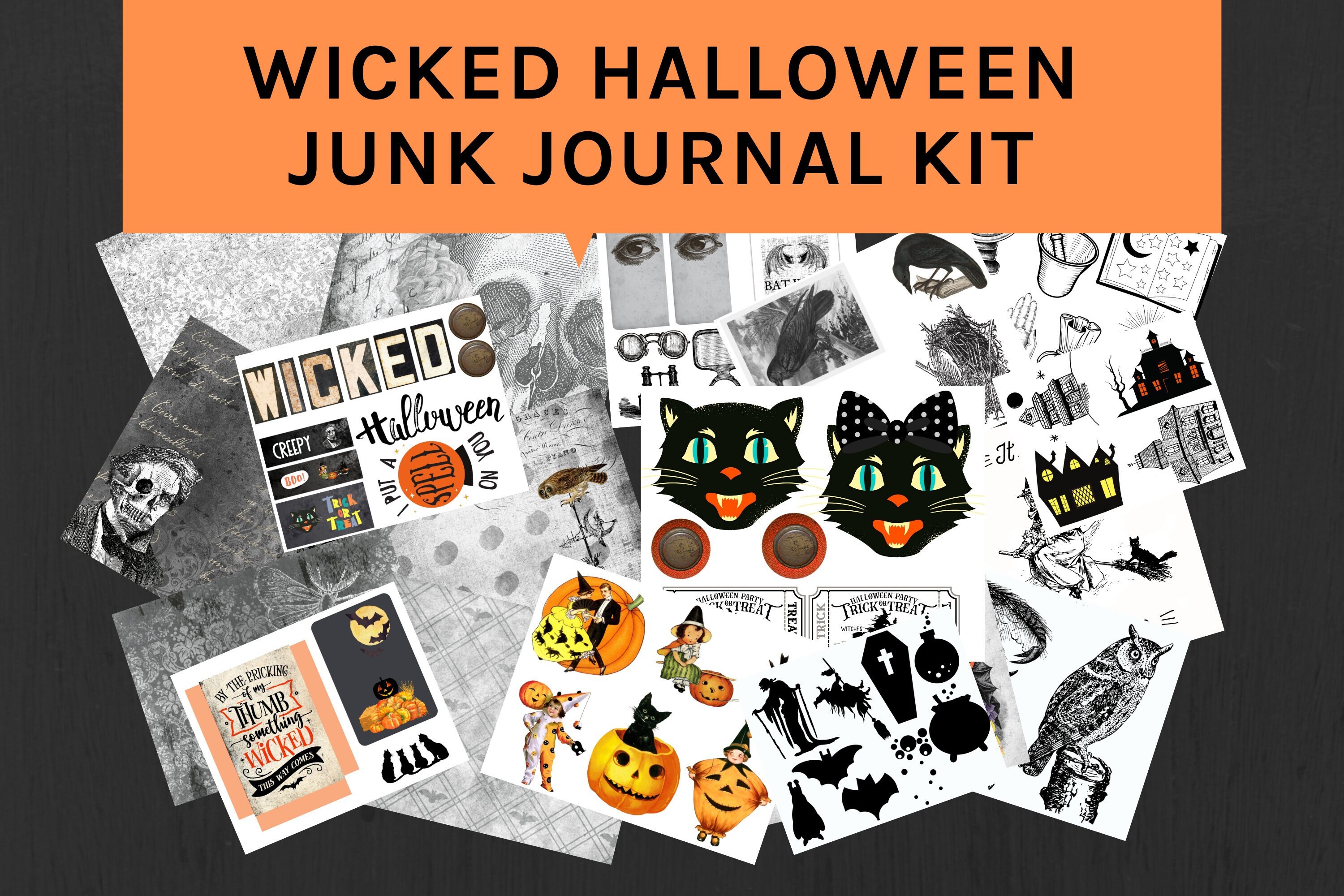 Paper Wicked Creepy Ephemera for journaling Art & Collectibles Mixed ...
