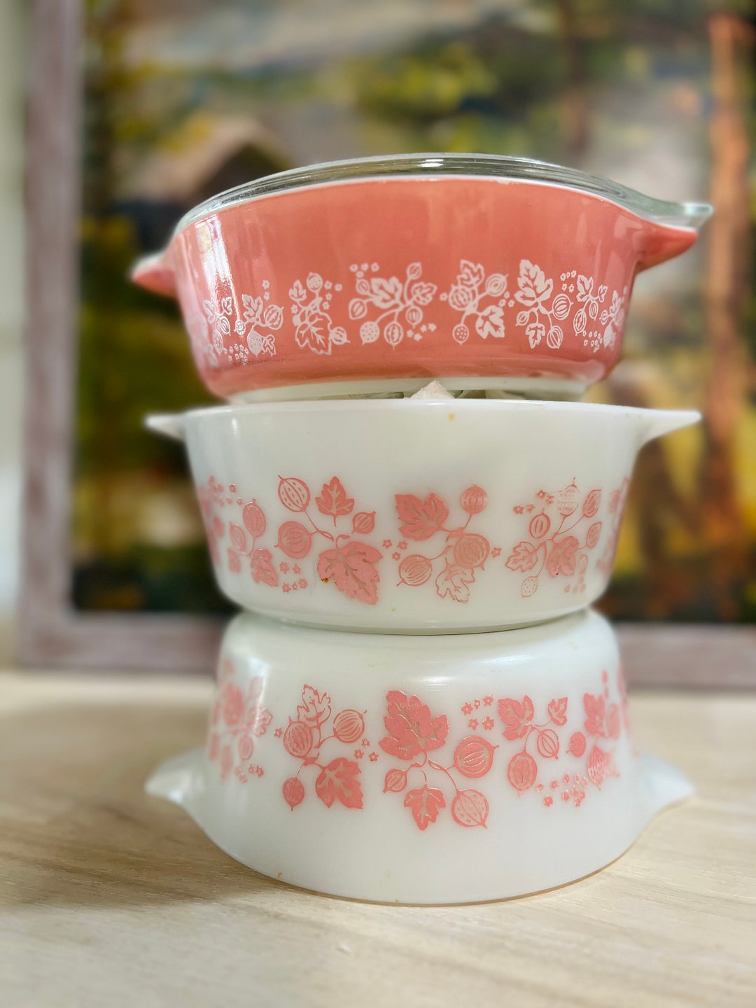 PYREX GOOSEBERRY Set | Pink Gooseberry | White Gooseberry | Vintage ...