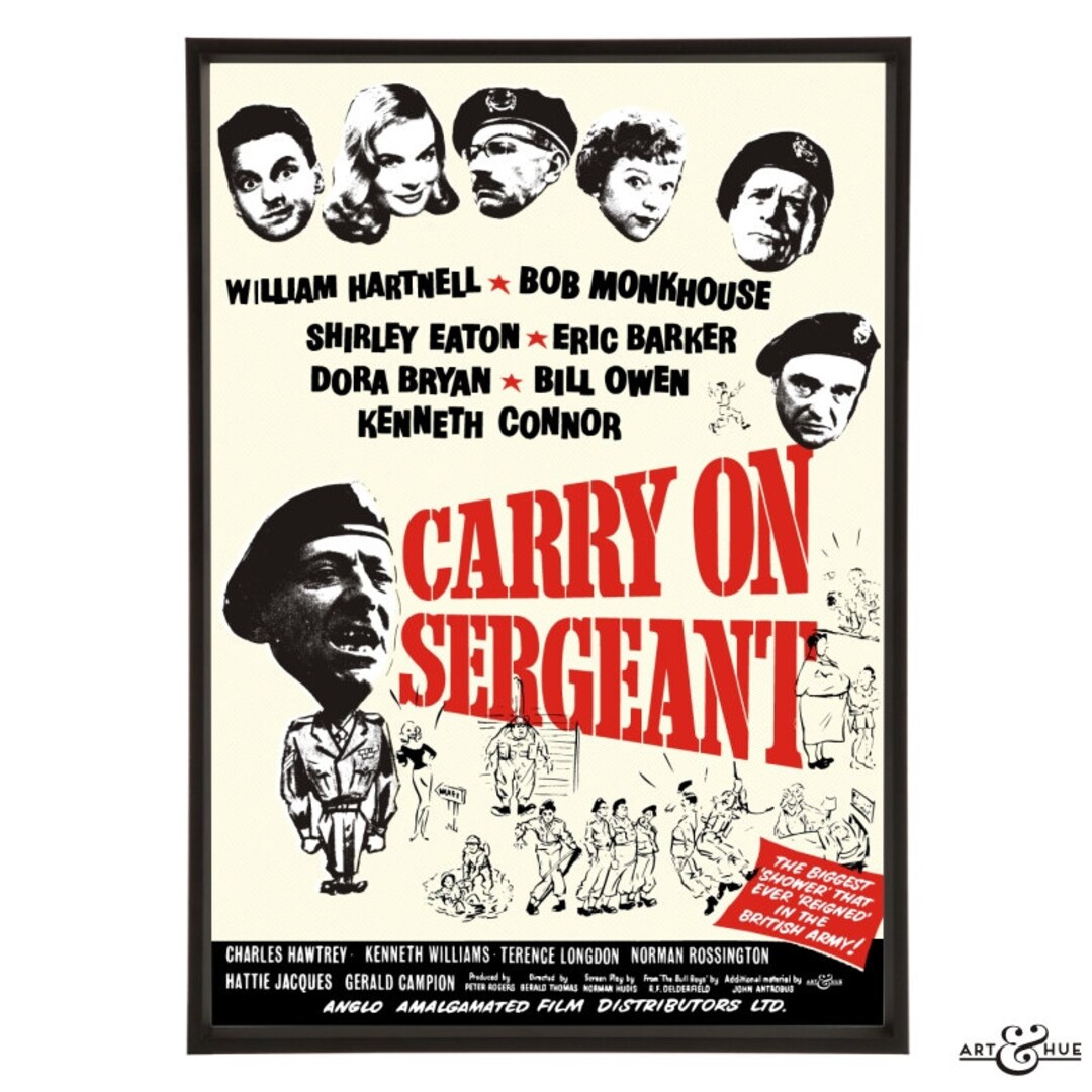Carry on Sergeant Pop Art Reworking of the 1958 Army Movie Poster From ...
