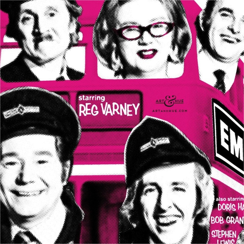 On The Buses pop art print avec Reg Varney Bob Grant et - Etsy France