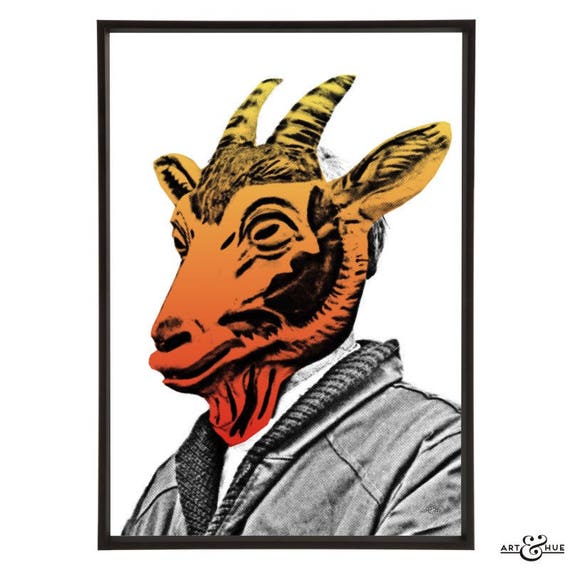 Goat Mask Stylish Pop Art Print Part of Cult Film the Wicker | Etsy