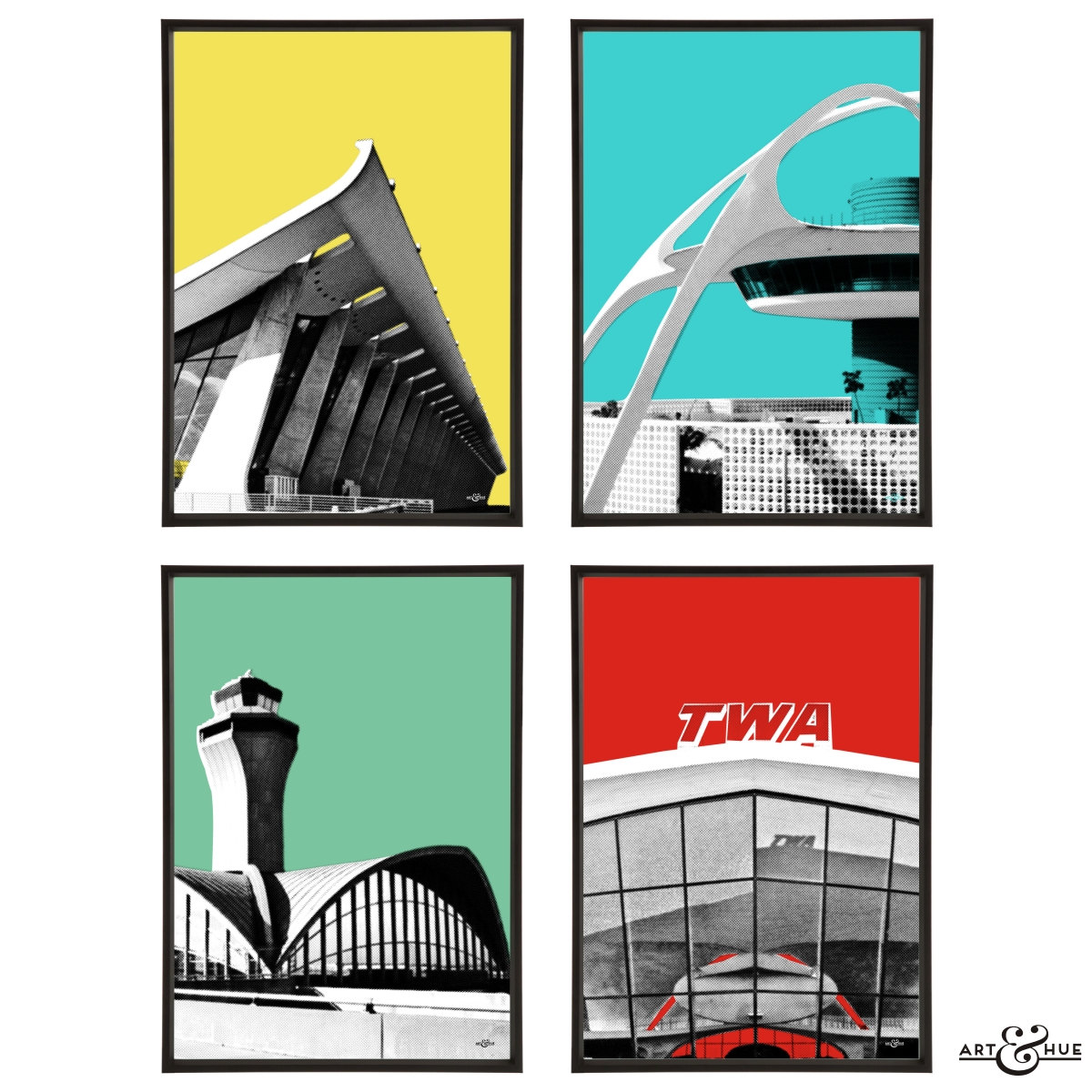 Retro Jet Set Air Travel Airport Group of Graphic Pop Art | Etsy