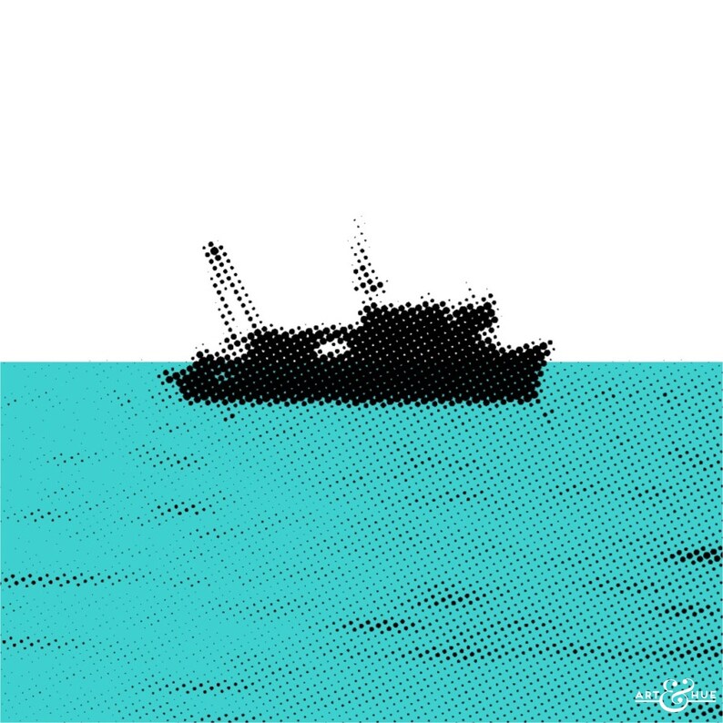 Minimal Beach Ocean Graphic Pop Art Print Retro Travel Sea | Etsy