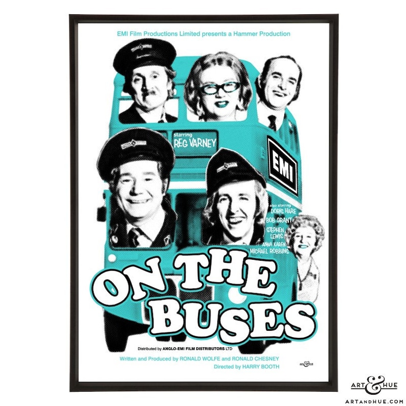 On the Buses Pop Art Print With Reg Varney Bob Grant and - Etsy
