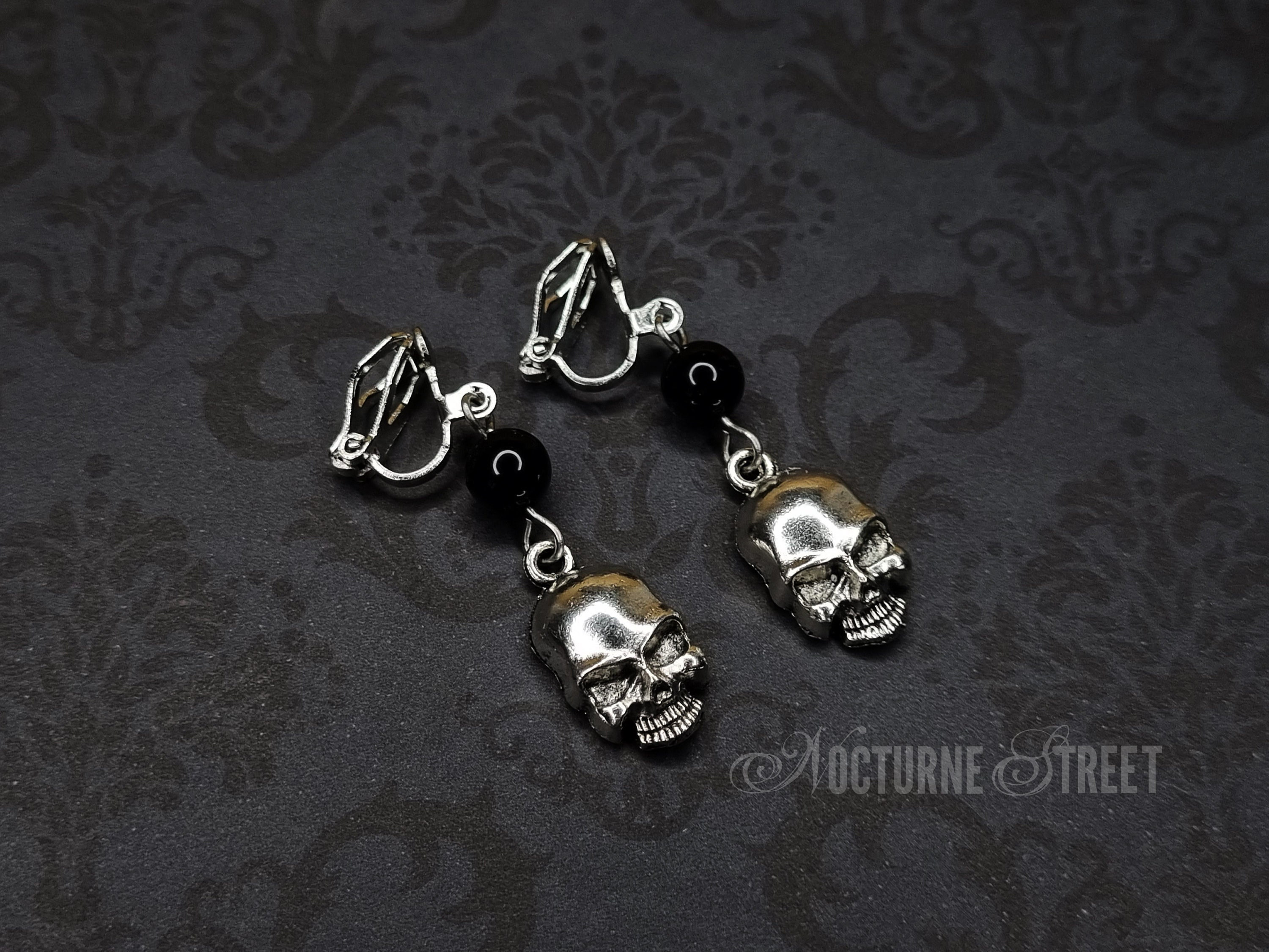 Skull Clip On Earrings