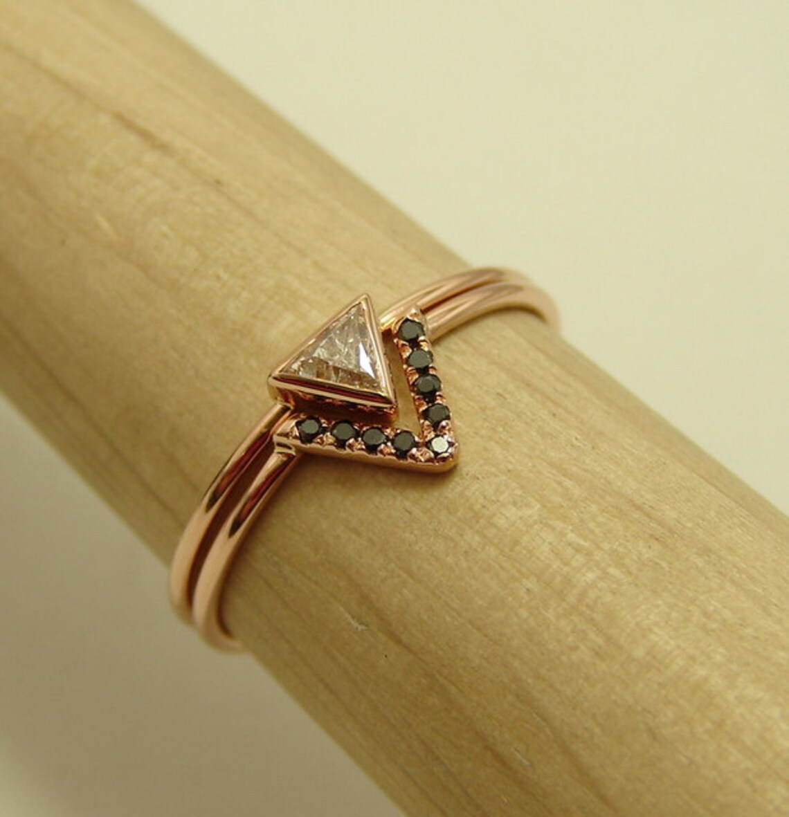 Triangle Diamond Ring Diamond Engagement Ring Solitaire | Etsy