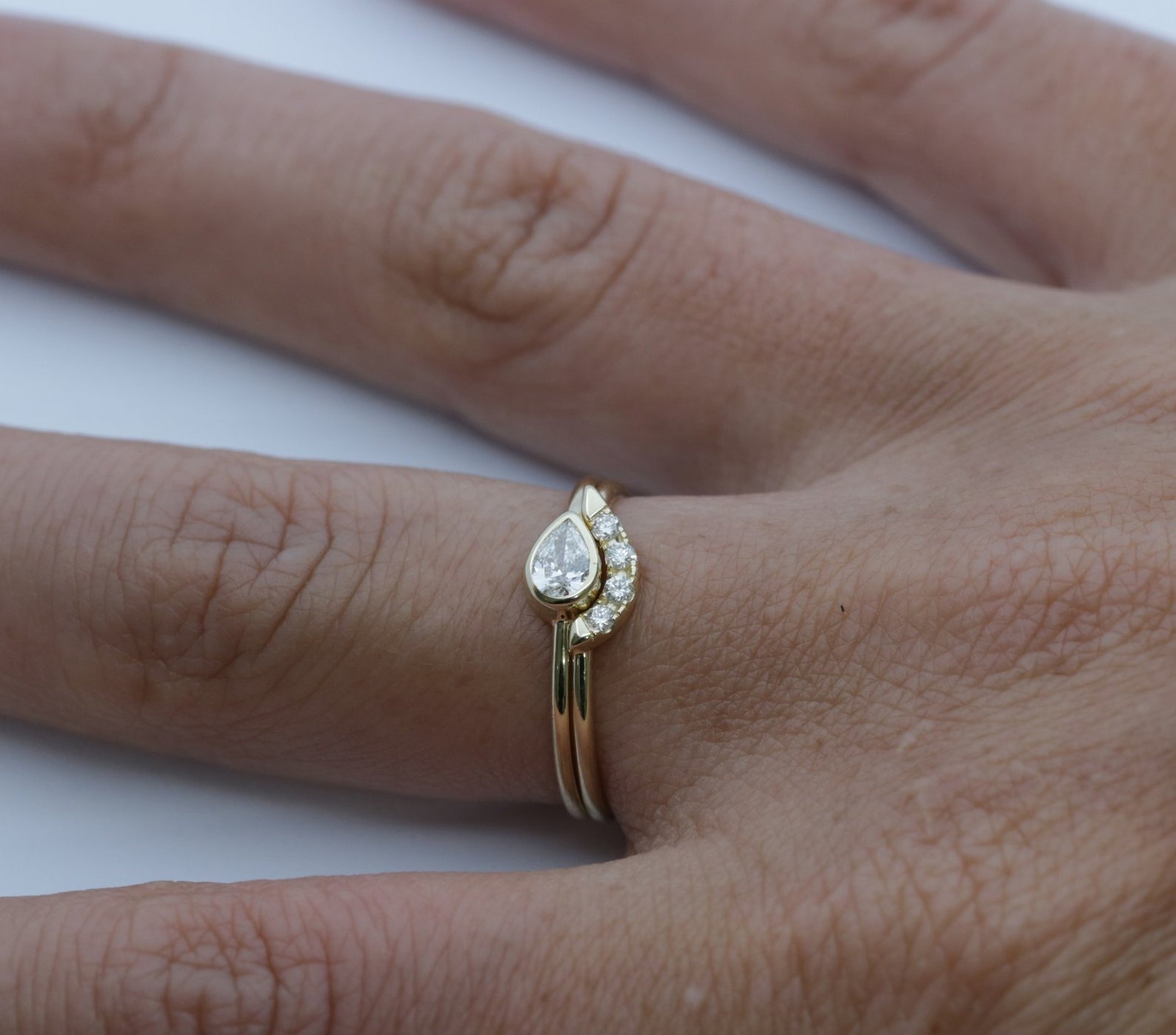 Diamond Rings Pear Diamond Ring Diamond Wedding Rings Set - Etsy