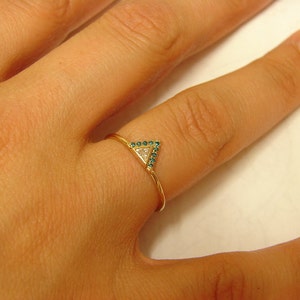 Diamond Ring - Diamond Engagement Ring - Triangle Cut Diamond Ring ...