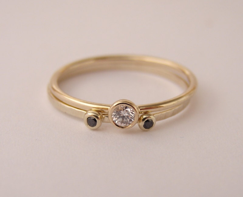 Gold Diamond Ring Round Diamond Ring Diamond Gold Ring | Etsy