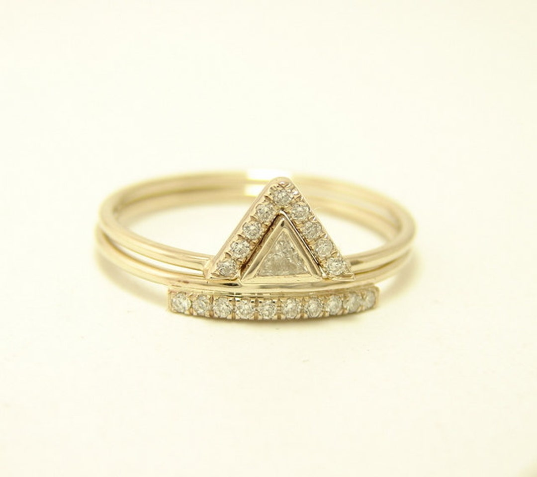 Wedding Diamond Set - Diamond Ring - Pave Ring - Wedding Diamond Band ...