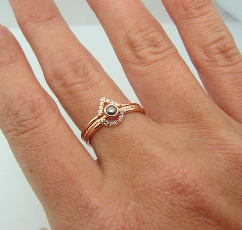 Bague simple Bague en diamant Bague en or Bague en diamant - Etsy France