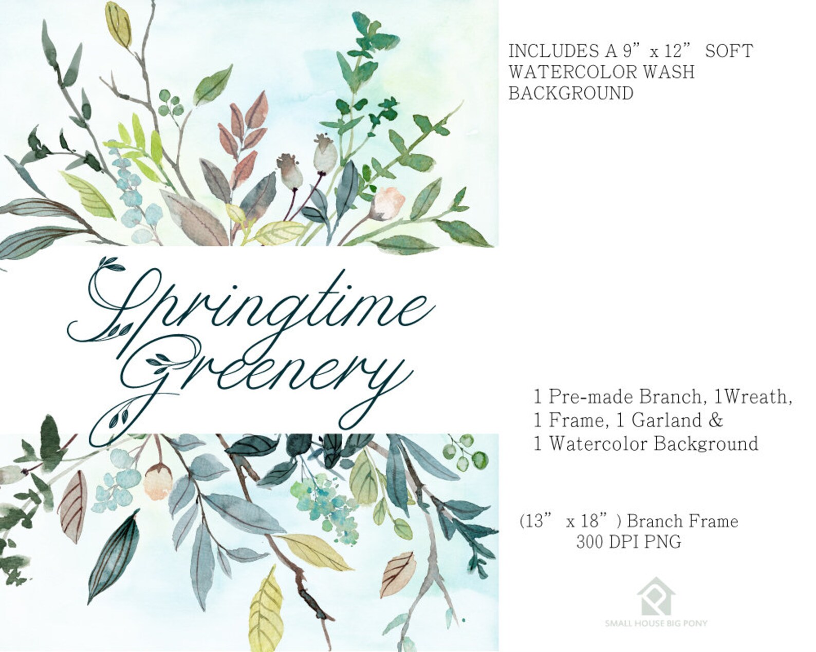 Digital Clipart Watercolor Leaves Clipart Wreath Clip Art - Etsy