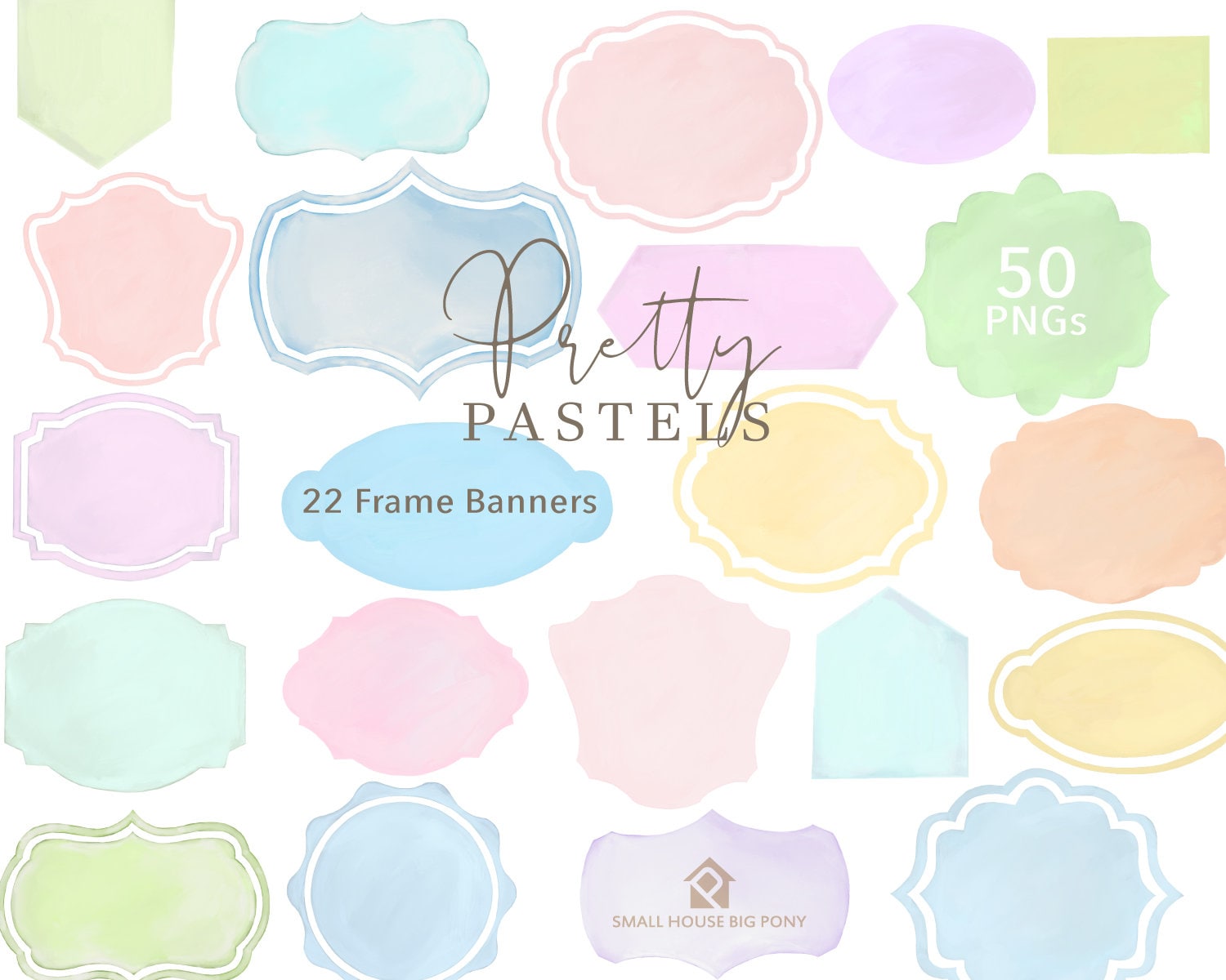 Pastel banners pastel banners bunting banners crest | Etsy