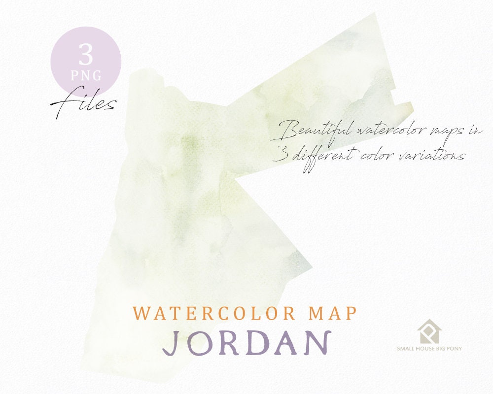 Jordan Map Watercolor Map Instant Download Digital Map Map - Etsy