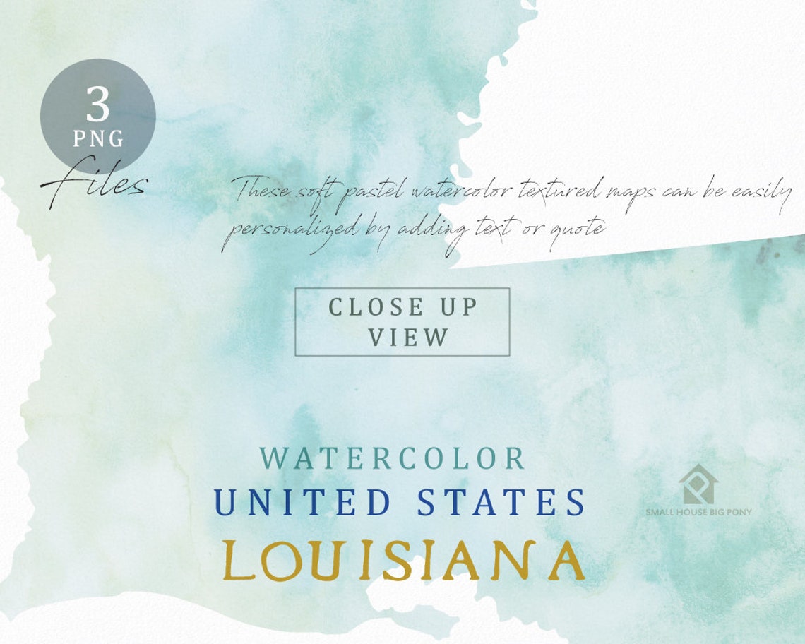 Louisiana Map, Watercolor Map, Digital Map, Map Clipart, Wall Art ...