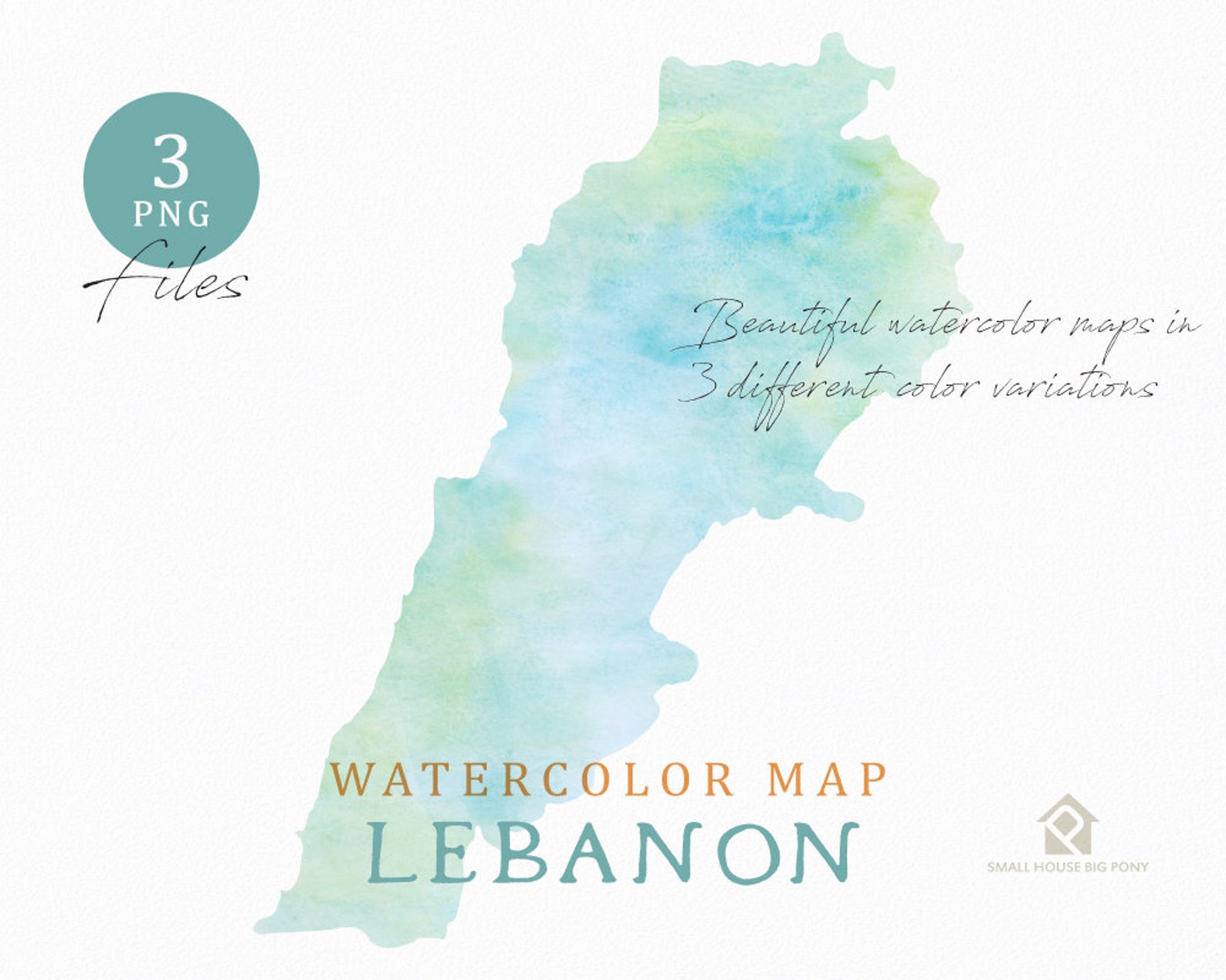 Lebanon Map Watercolor Map Instant Download Digital Map - Etsy