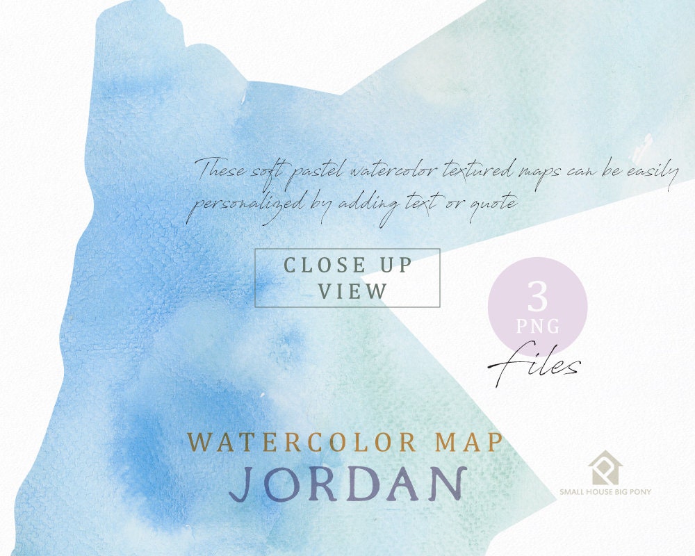 Jordan Map Watercolor Map Instant Download Digital Map Map - Etsy