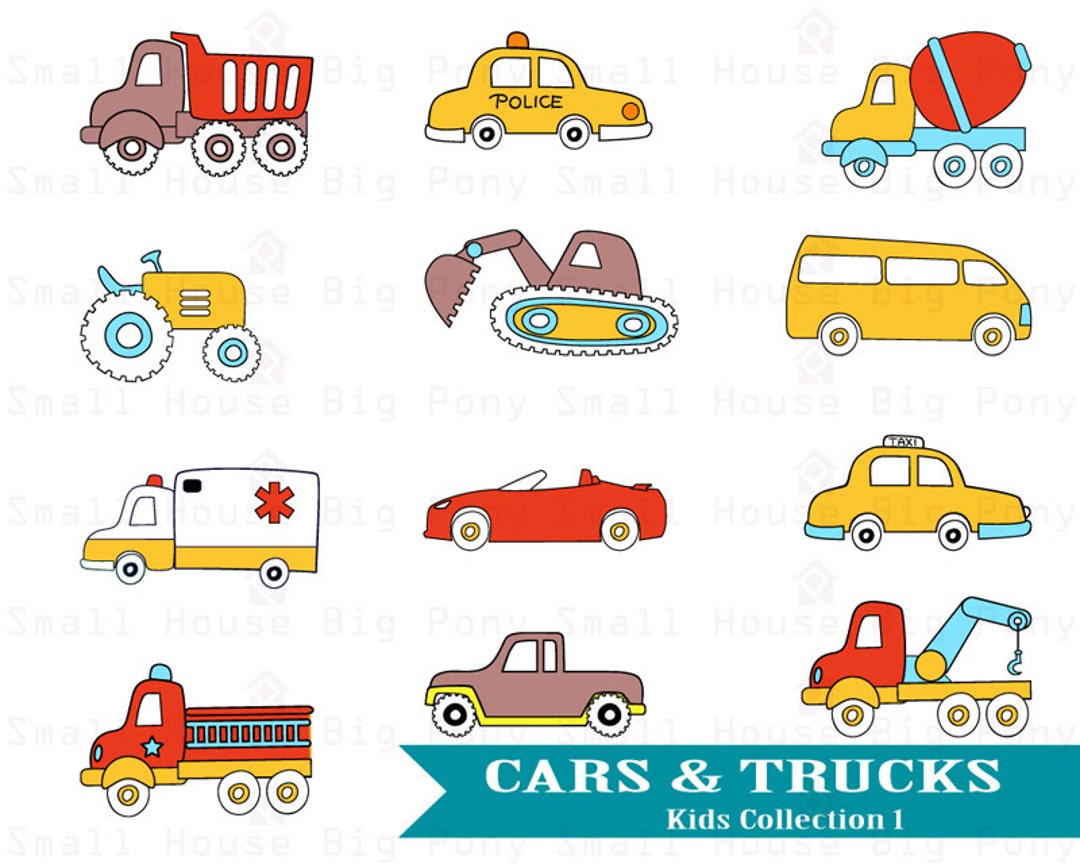 Cars & Trucks Clip Art, Clipart , Kids Clip Art, Boy's Room Clipart ...