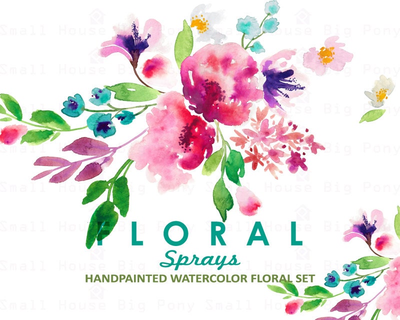 Digital Clipart Watercolor Flower Clipart peonies Clip art | Etsy