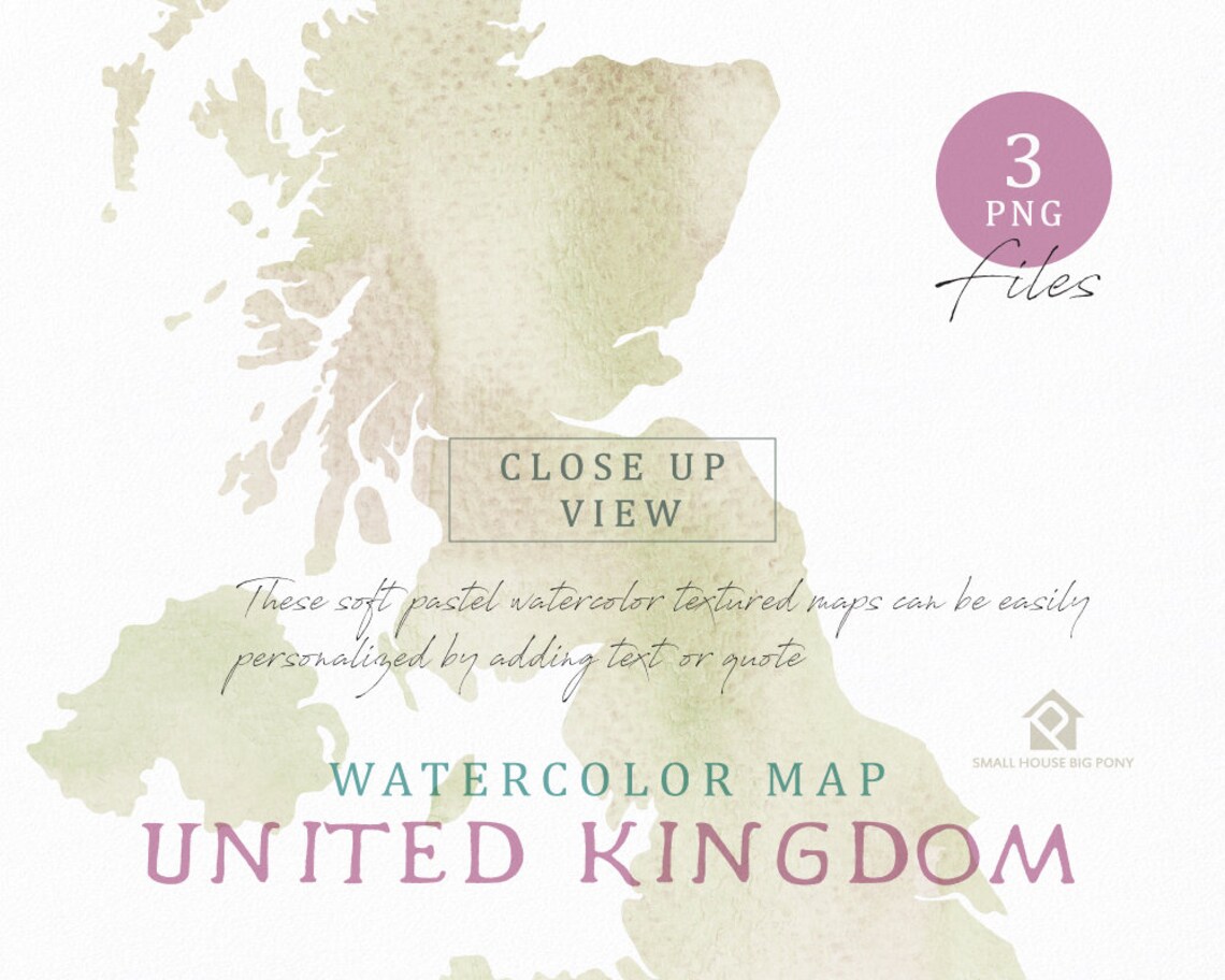 United Kingdom Map Watercolor Map Instant Download Digital | Etsy