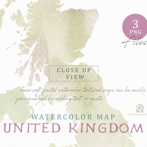 United Kingdom Map, Watercolor Map, Instant Download, Digital Map, Map ...