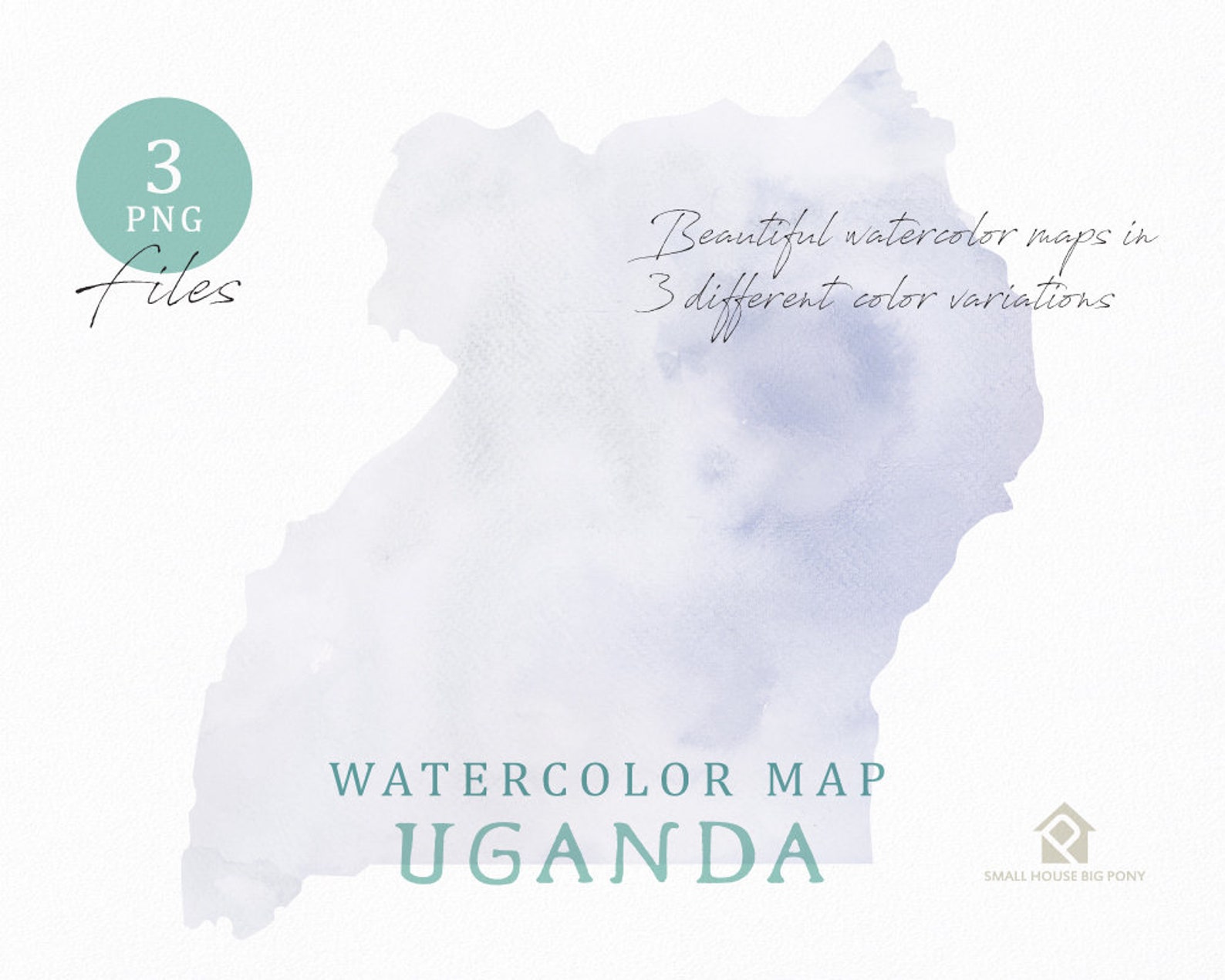 Uganda Map, Watercolor Map, Instant Download, Digital Map, Map Clipart ...