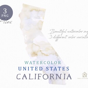 California Map, Watercolor Map, Digital Map, Map Clipart, Wall Art ...
