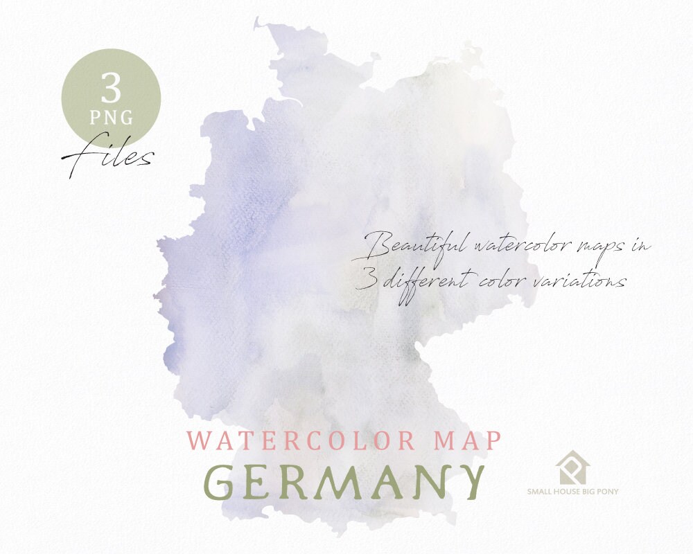 Germany map Watercolor Map Instant Download Digital Map | Etsy