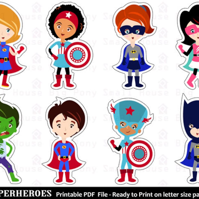 Superhero Clipart - Etsy