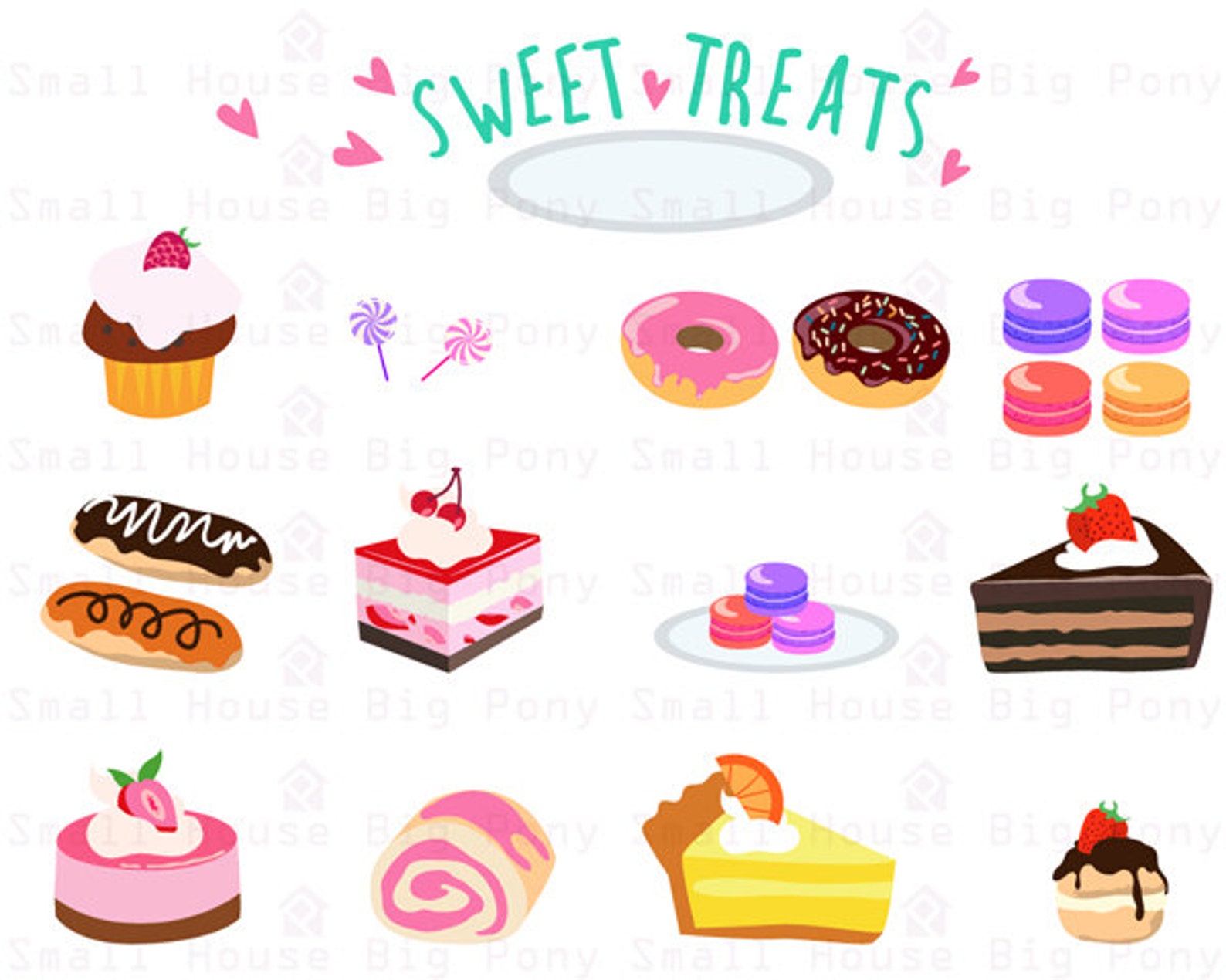 Digital Clipart Girl With Sweet Treats Clip Art / Digital | Etsy