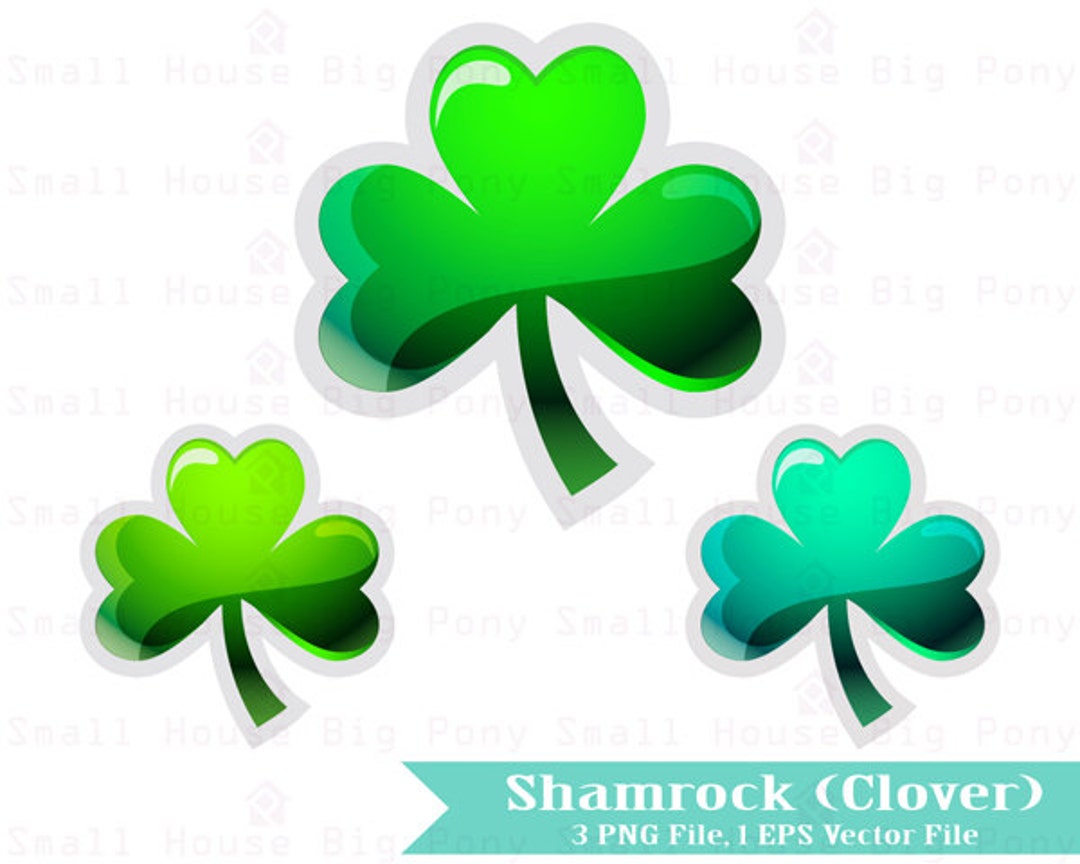 Shamrocks, Cute Digital Clipart, St. Patrick's Day Clipart, Shamrock ...