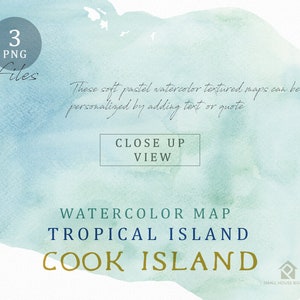 Cook Island Map, Watercolor Map, Instant Download, Digital Map, Map ...