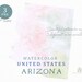 Arizona Map, Watercolor Map, Digital Map, Map Clipart, Wall Art, Color ...