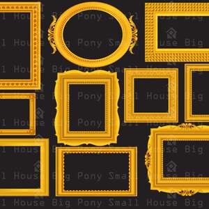 GOLD Digital Frame Clipart Flourish Swirls, Gold Scroll Design ,make ...