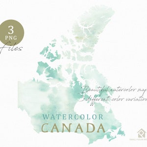 Canada Map, Watercolor Map, Instant Download, Digital Map, Map Clipart ...