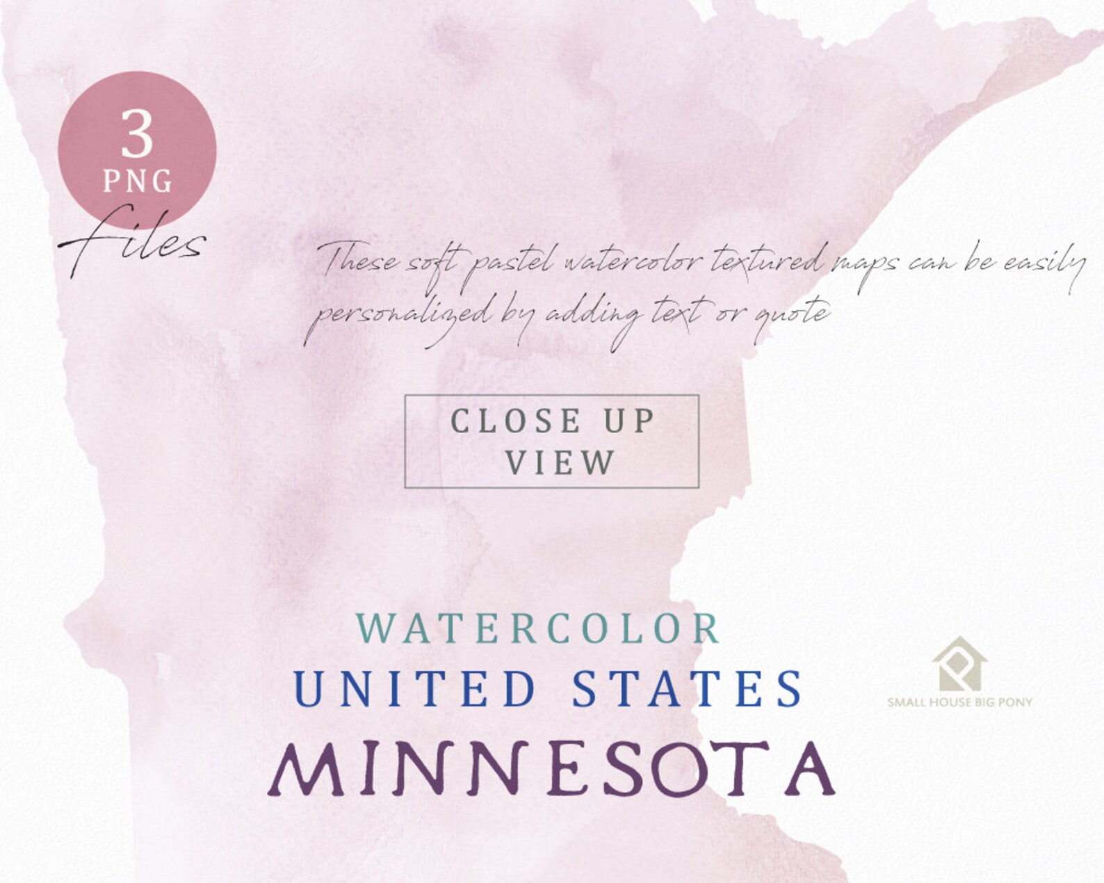 Minnesota Map Watercolor Map Digital Map Map Clipart Wall | Etsy