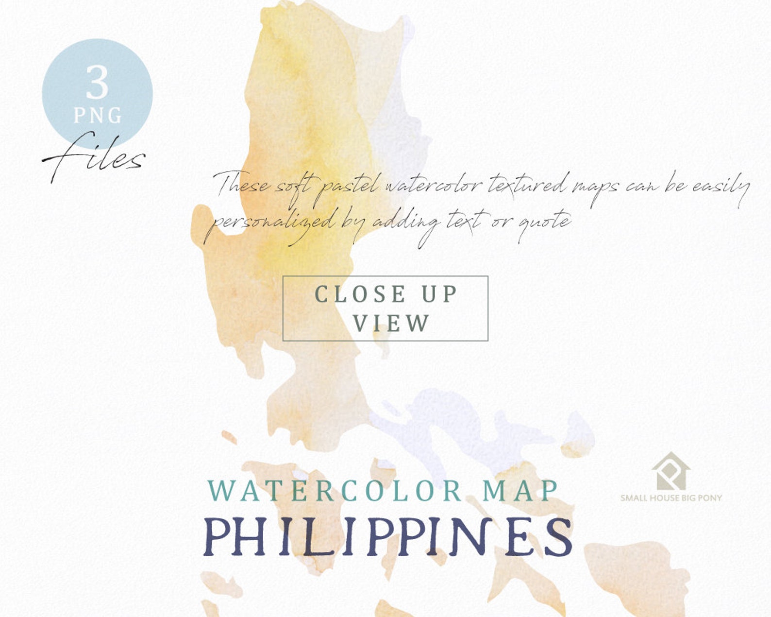 Philippines Map, Watercolor Map, Instant Download, Digital Map, Map ...