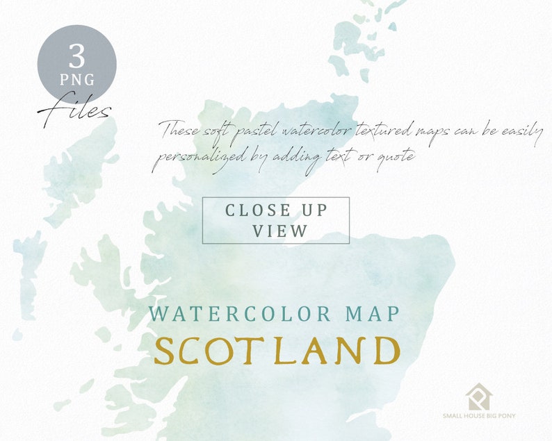 Scotland Map Watercolor Map Instant Download Digital Map - Etsy