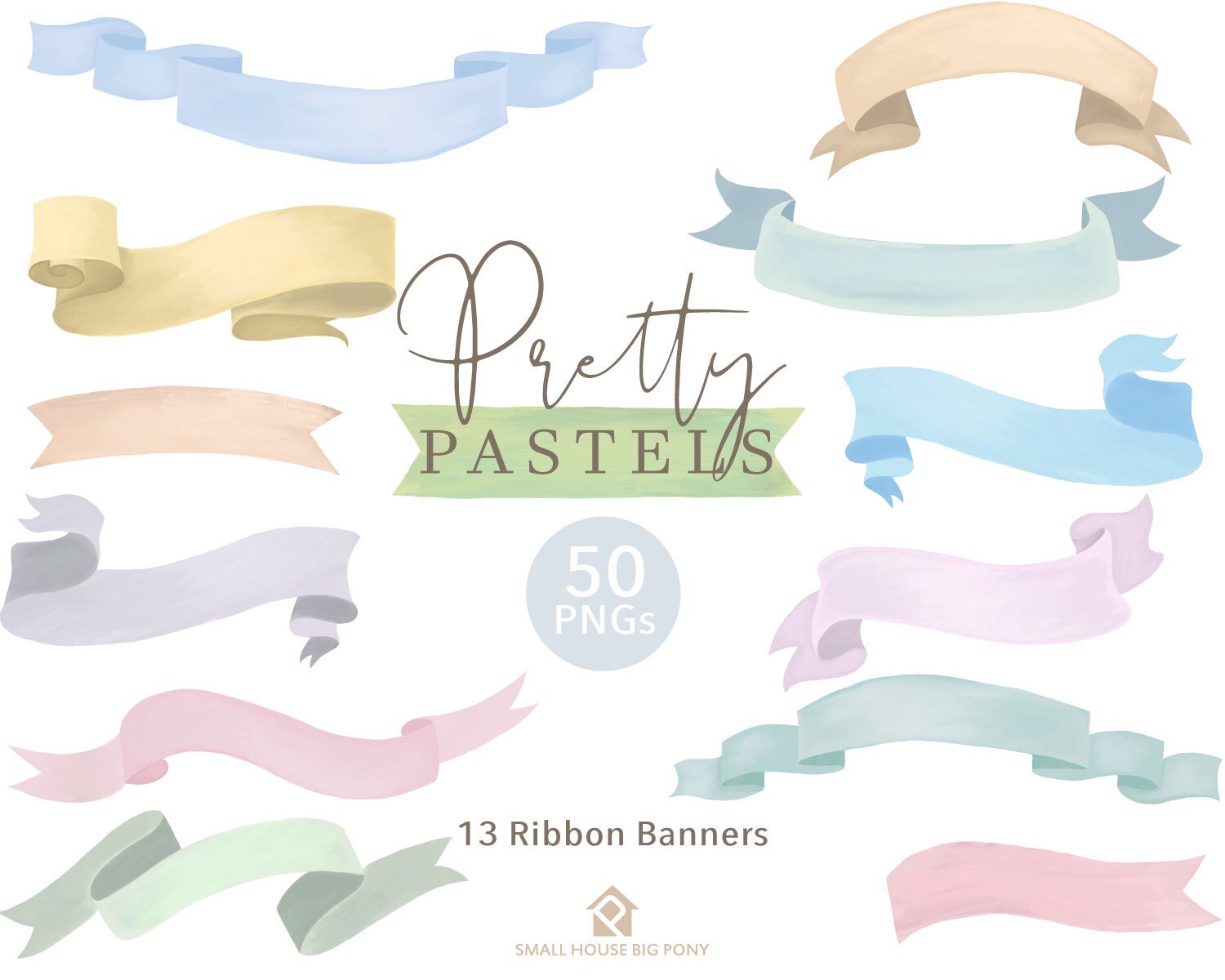 Pastel banners pastel banners bunting banners crest | Etsy