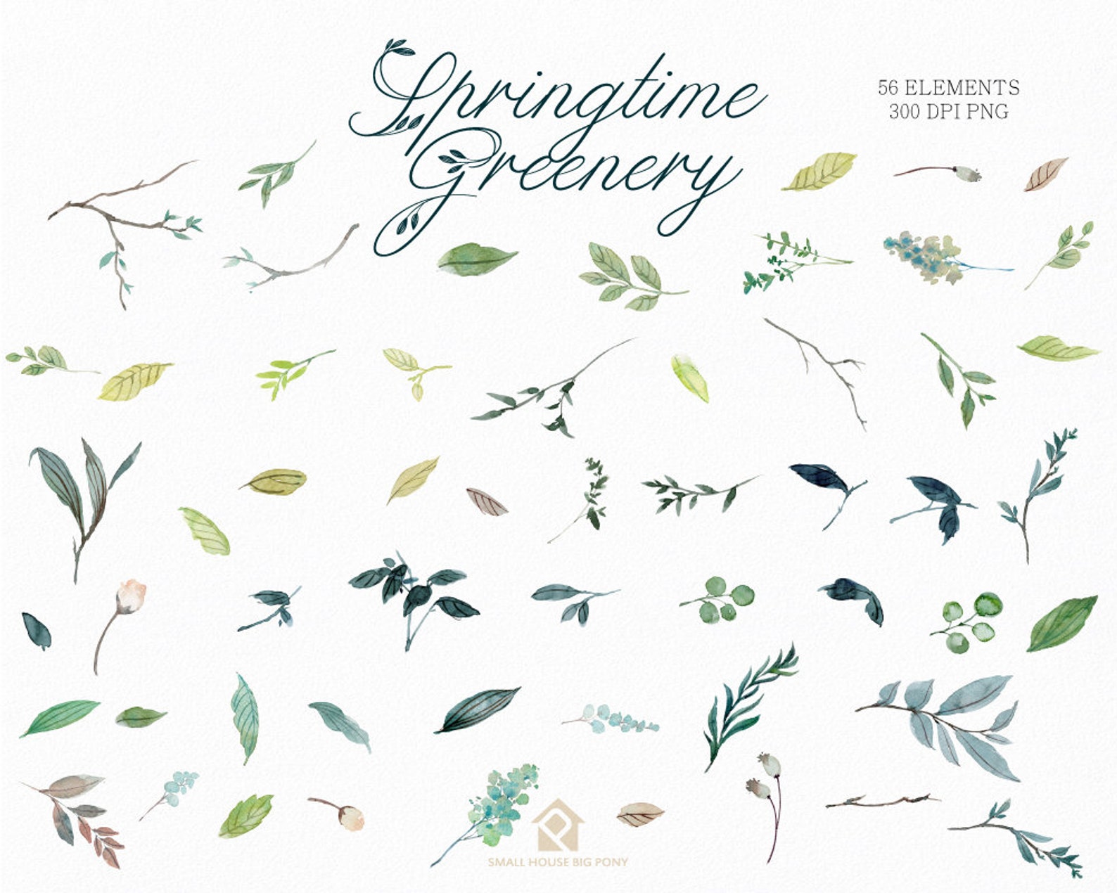 Digital Clipart Watercolor Leaves Clipart Wreath Clip Art | Etsy