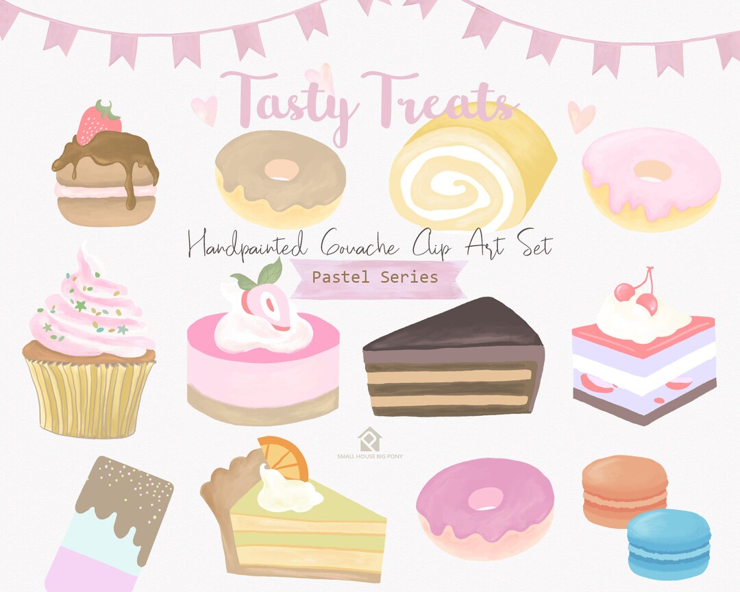 Pastel Banners, Pastel, Banners, Pastel Cakes, Pastries, Gouache ...