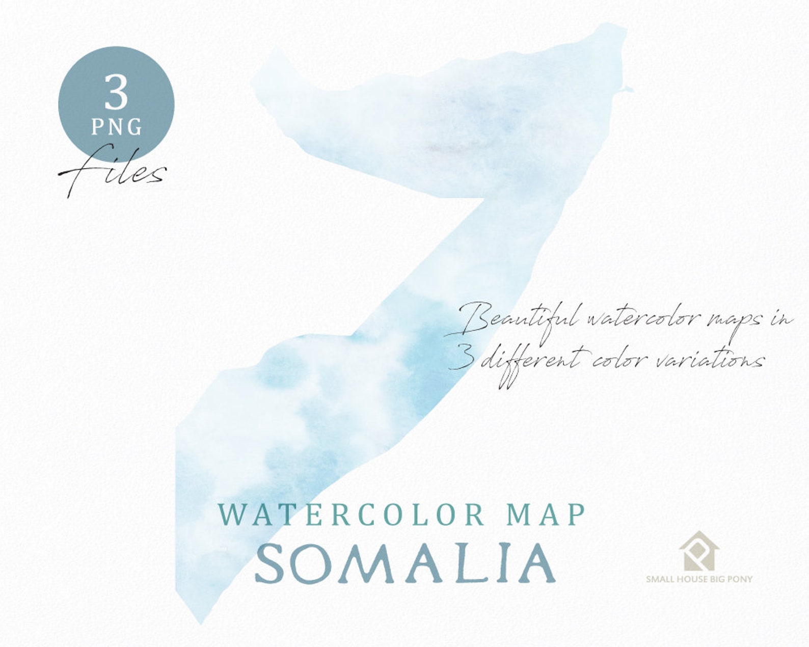 Somalia Map Watercolor Map Instant Download Digital Map | Etsy