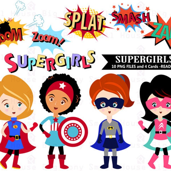 Superheroes Clip Art - Etsy