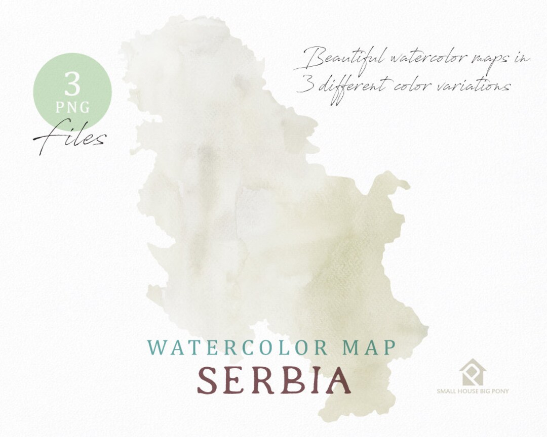 Serbia Map, Watercolor Map, Instant Download, Digital Map, Map Clipart ...