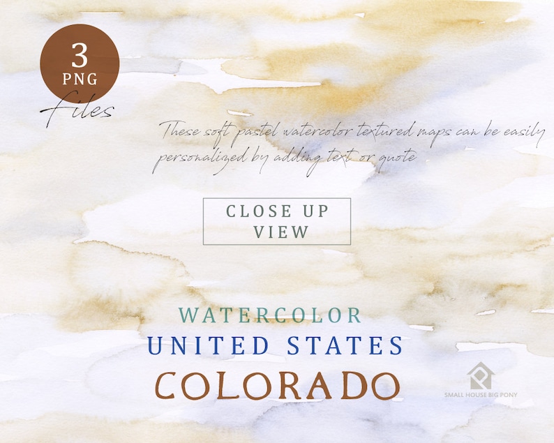 Colorado Map, Watercolor Map, Digital Map, Map Clipart, Wall Art, Color ...