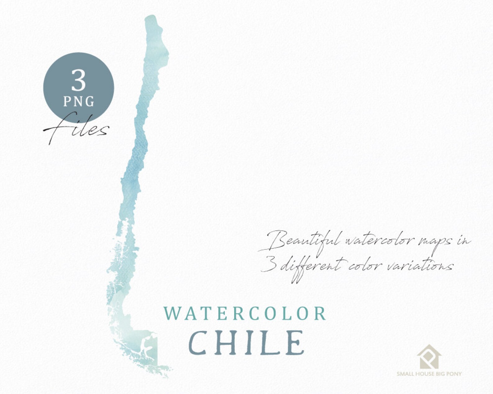 Chile Map Watercolor Map Instant Download Digital Map Map | Etsy