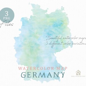 Germany Map, Watercolor Map, Instant Download, Digital Map, Map Clipart ...