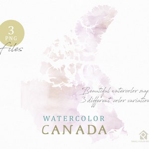 Canada Map, Watercolor Map, Instant Download, Digital Map, Map Clipart ...